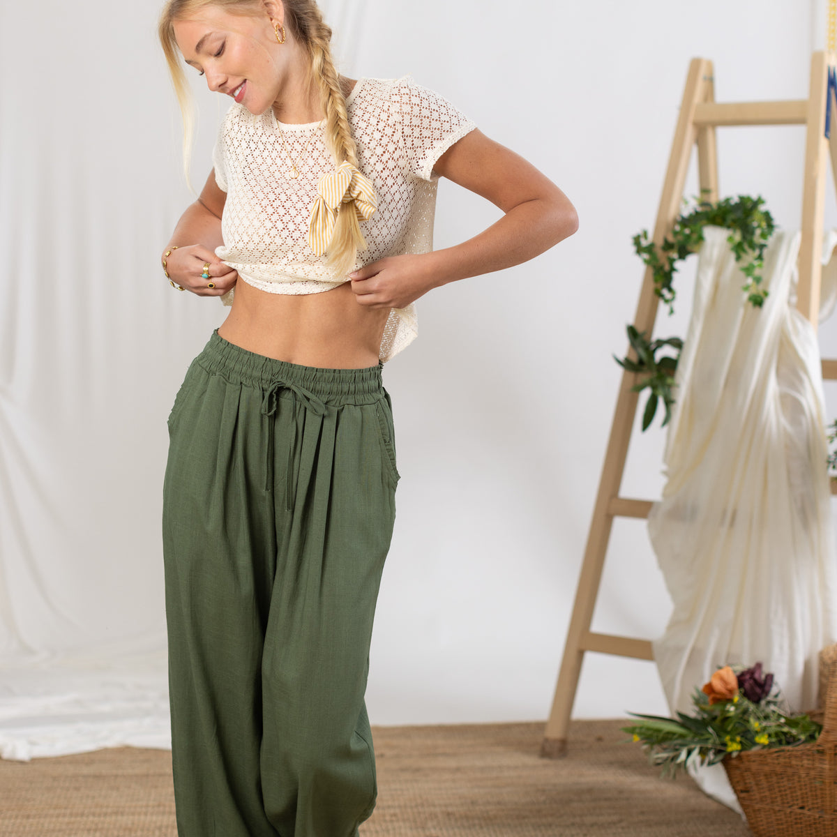 Trousers Sybella Olive – SHOKO